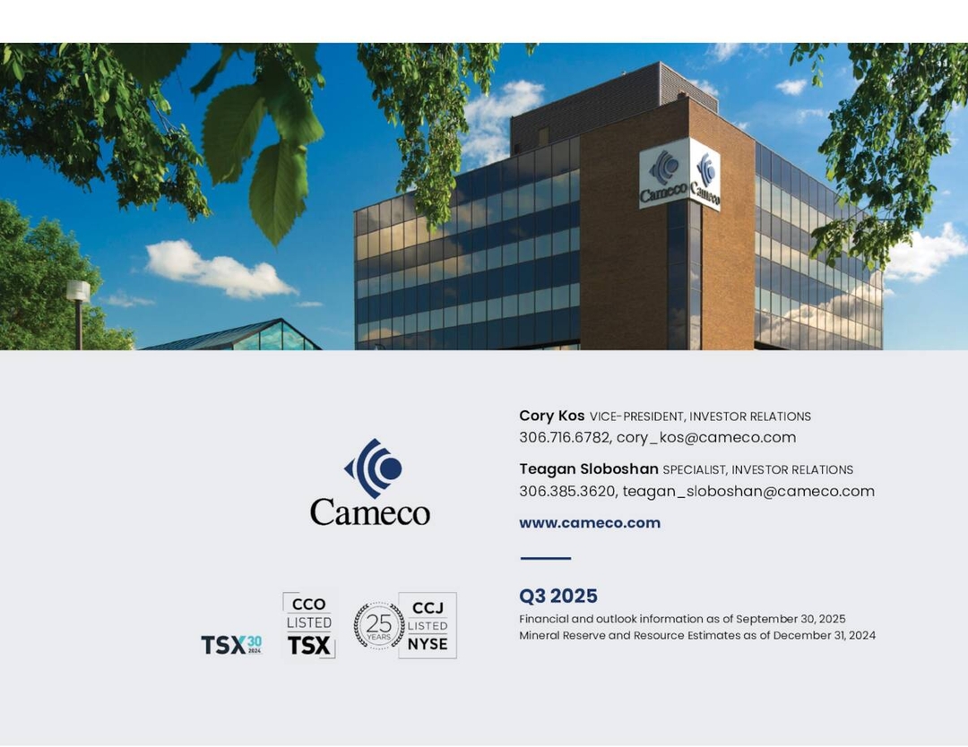 Cameco Corporation 2025 Q3 - Results - Earnings Call Presentation (TSX ...