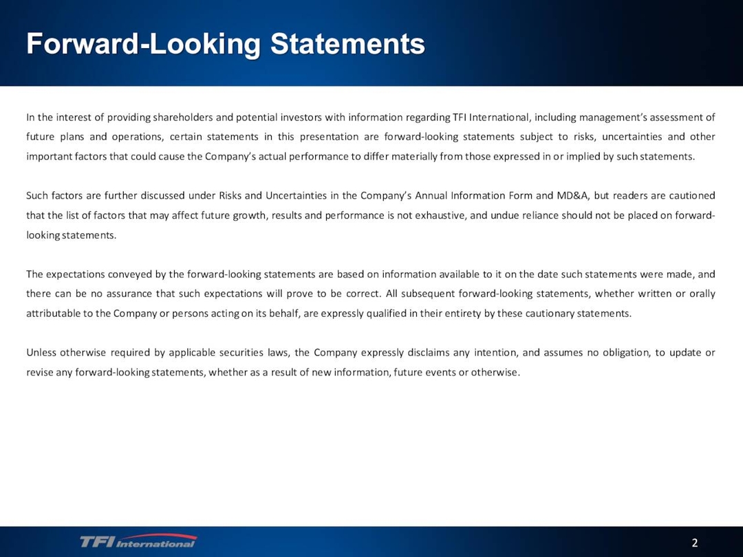 TFI International Inc. 2025 Q3 - Results - Earnings Call Presentation ...