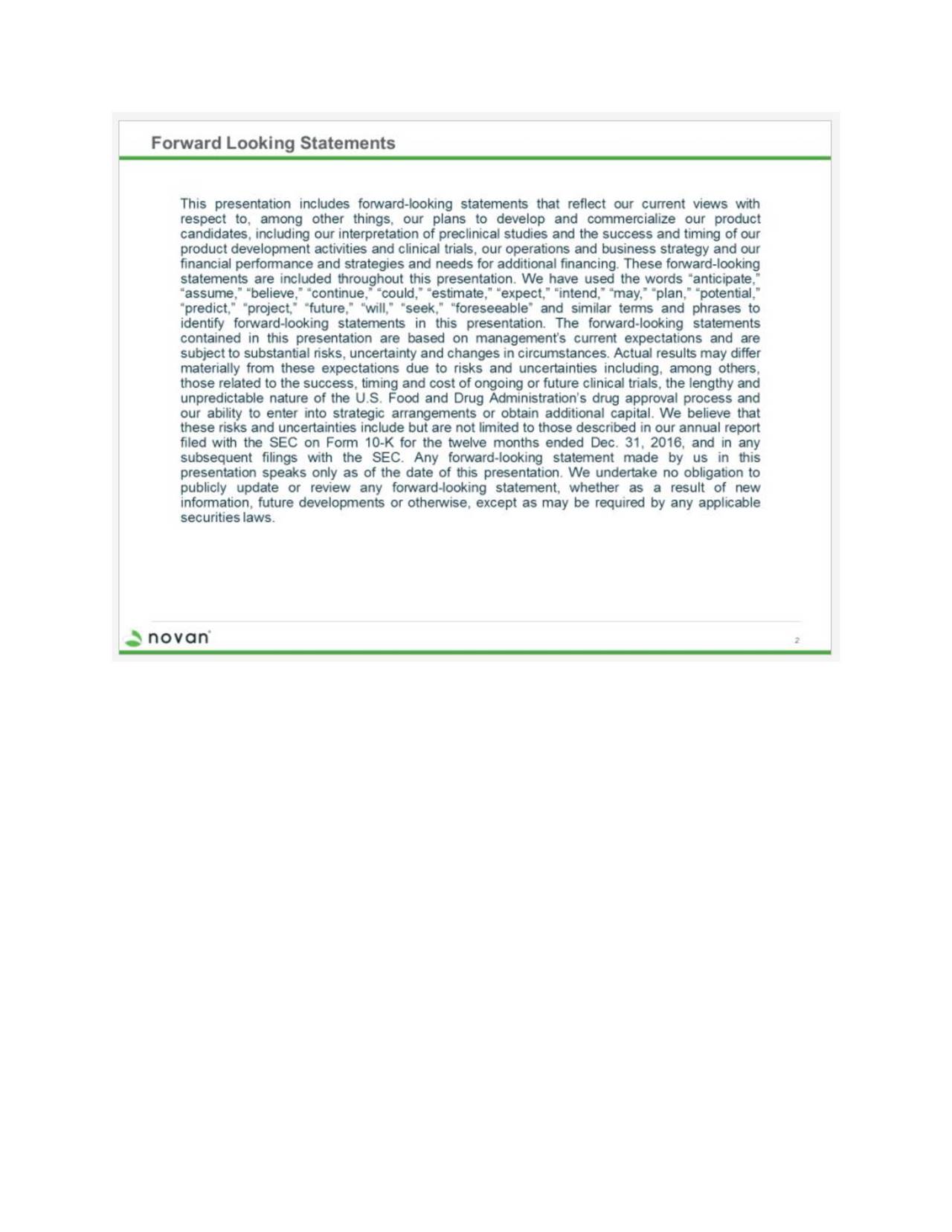 Novan (NOVN) Corporate Update Conference Call - Slideshow (NASDAQ:NOVN ...