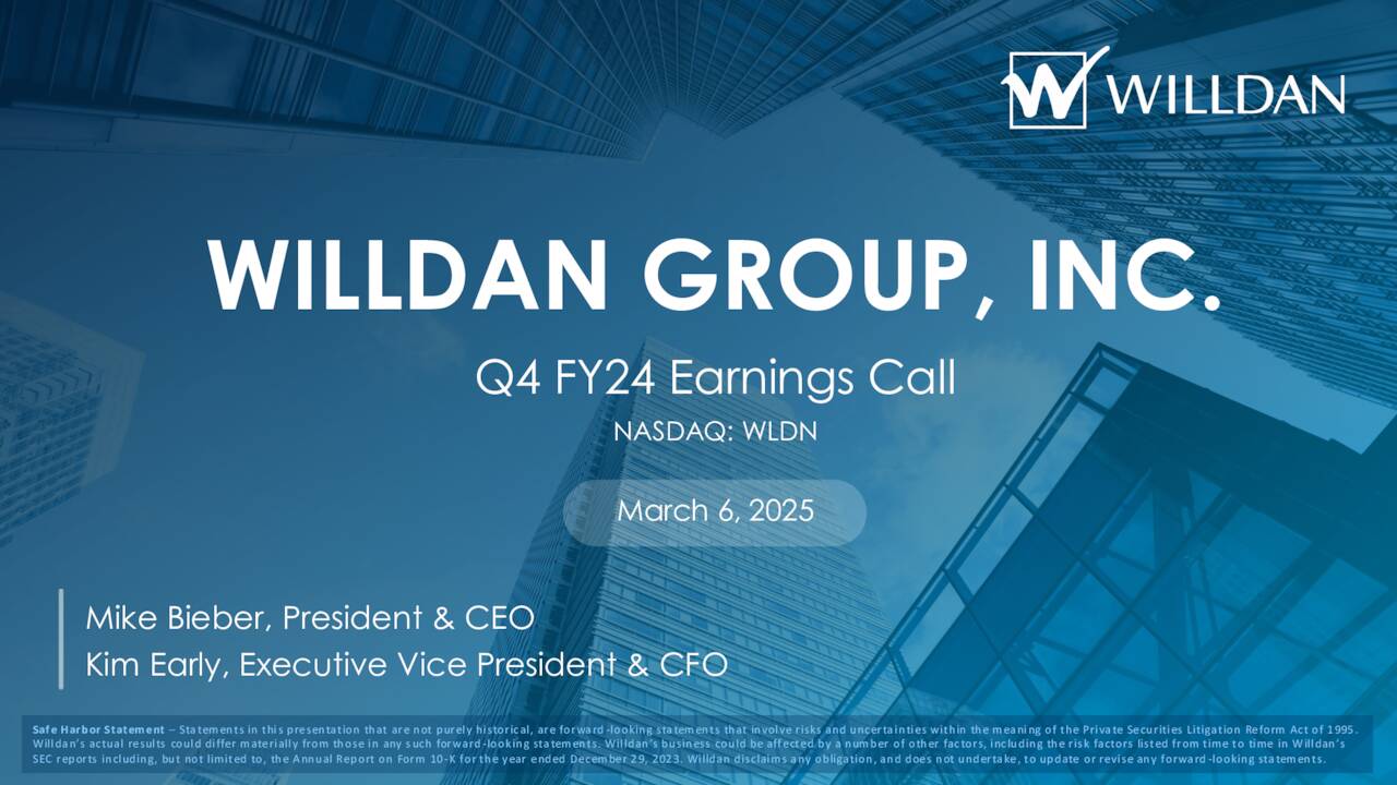 Willdan Group, Inc. 2024 Q4 - Results - Earnings Call Presentation ...