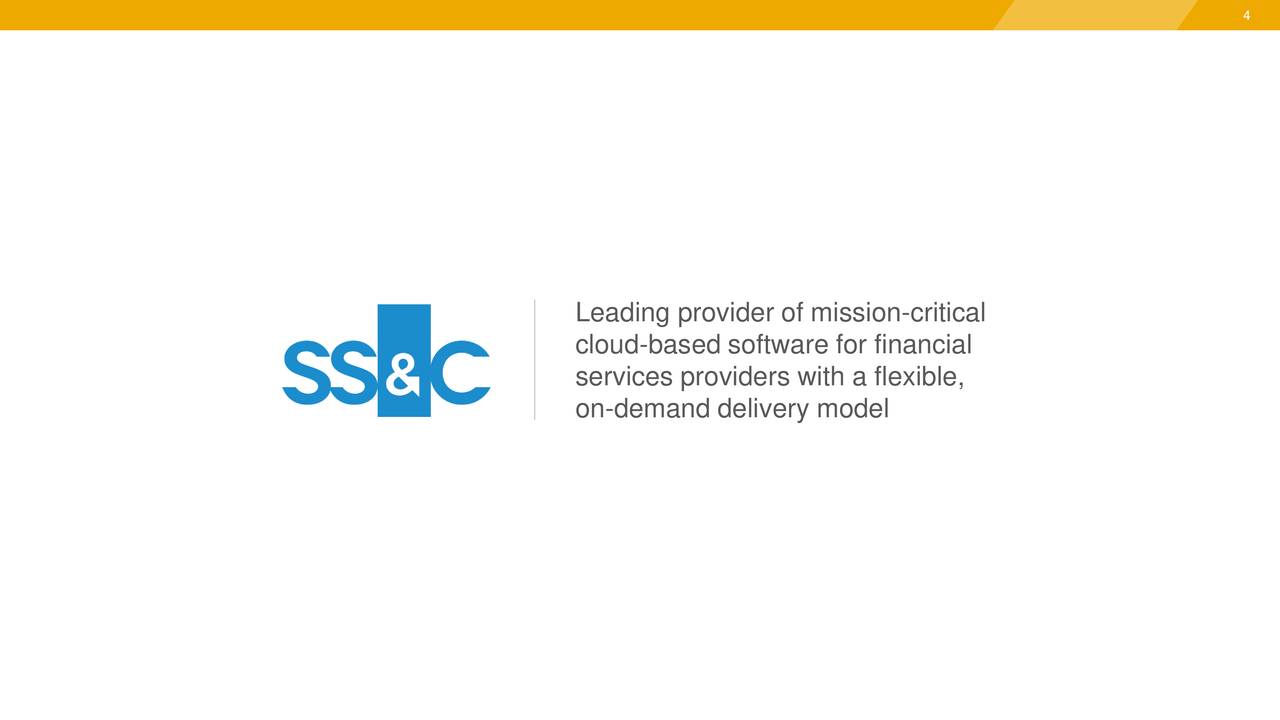SS&C Technologies Holdings (SSNC) Investor Presentation - Slideshow ... SS&C Technologies Holdings (SSNC) Investor Presentation - Slideshow ...