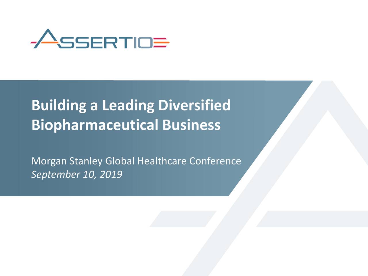 Assertio Therapeutics (ASRT) Presents At Morgan Stanley 17th Annual ...