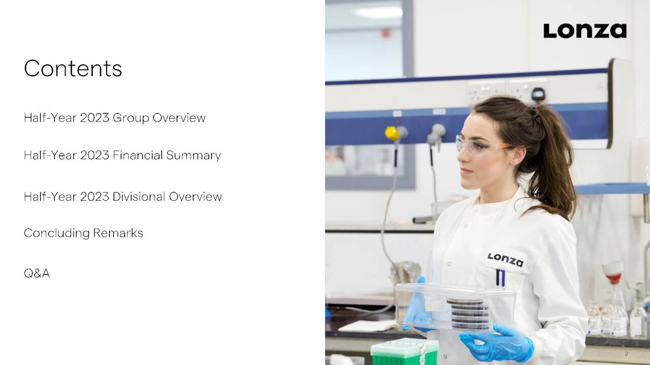 Lonza Group AG 2023 Q2 - Results - Earnings Call Presentation (OTCMKTS:LZAGY) | Seeking Alpha