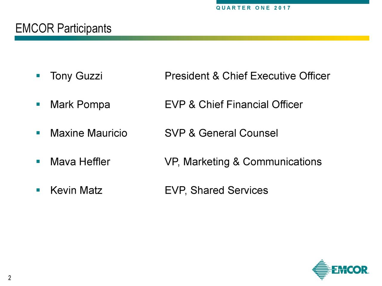 EMCOR Group, Inc. 2017 Q1 - Results - Earnings Call Slides (NYSE:EME ...