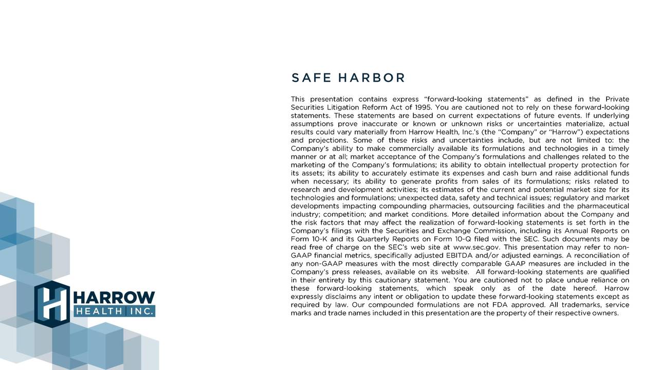 Harrow Health Inc (HROW) Investor Presentation - Slideshow (NASDAQ:HROW ...