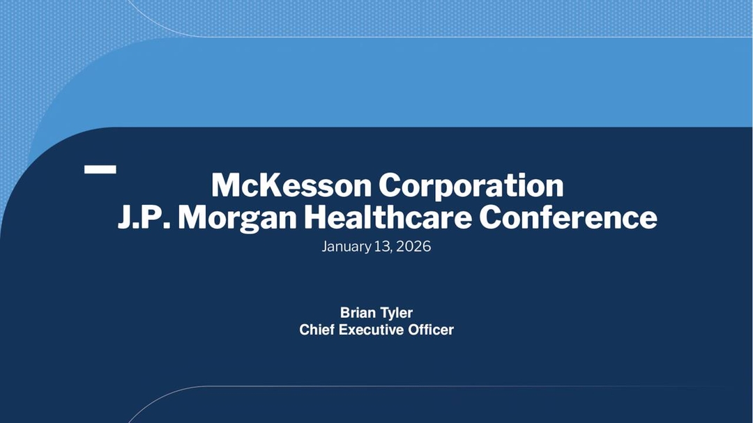 44th Annual J.P. Morgan Healthcare Conference (NYSE:MCK) 2026-01-13 ...