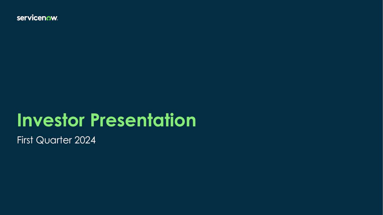 ServiceNow, Inc. 2024 Q1 - Results - Earnings Call Presentation (NYSE ...