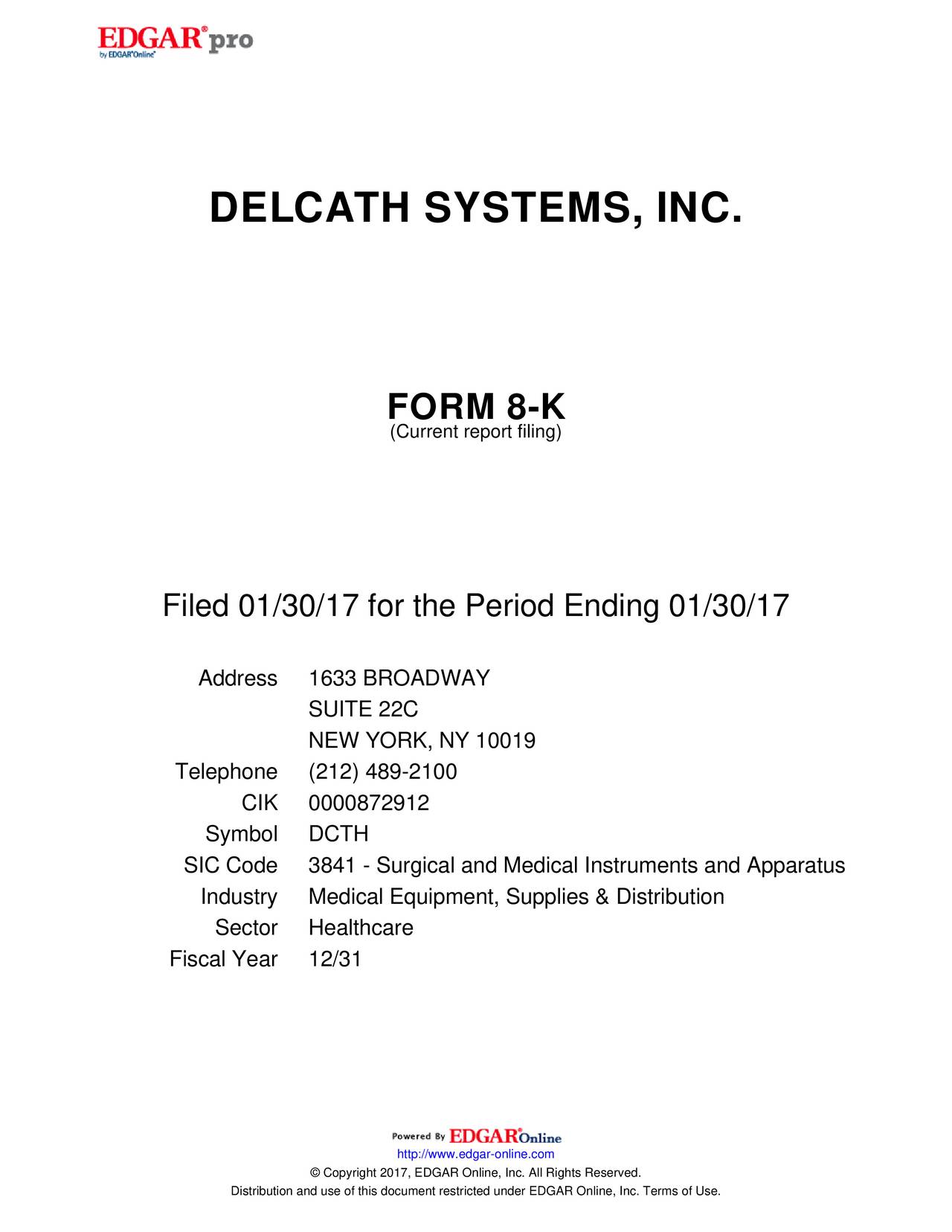 Delcath Systems (DCTH) Investor Presentation - Slideshow (NASDAQ:DCTH) | Seeking Alpha