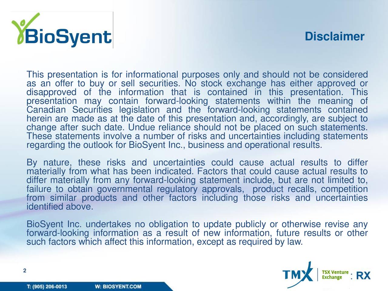 BioSyent Inc. 2018 Q1 - Results - Earnings Call Slides (OTCMKTS:BIOYF ...