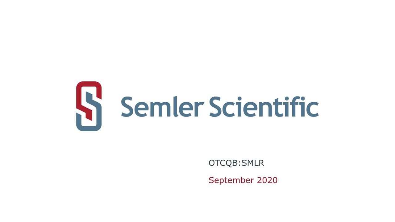 Semler Scientific (SLR) Investor Presentation -Slideshow (NASDAQ:SMLR ...
