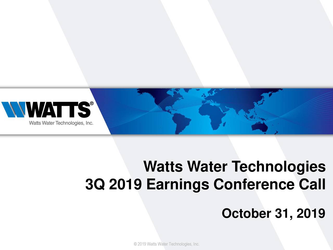 Watts Water Technologies, Inc. 2019 Q3 - Results - Earnings Call ...