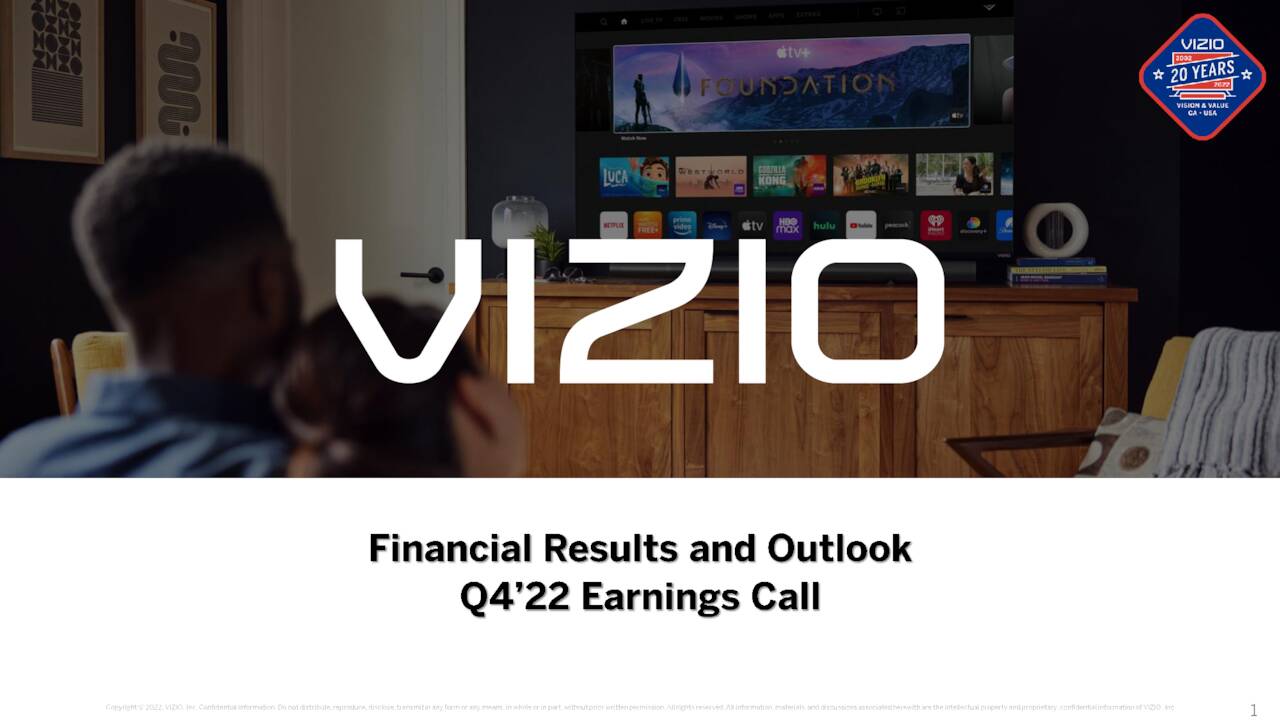 VIZIO Holding Corp. 2022 Q4 - Results - Earnings Call Presentation (NYSE:VZIO-DEFUNCT-528675 ...