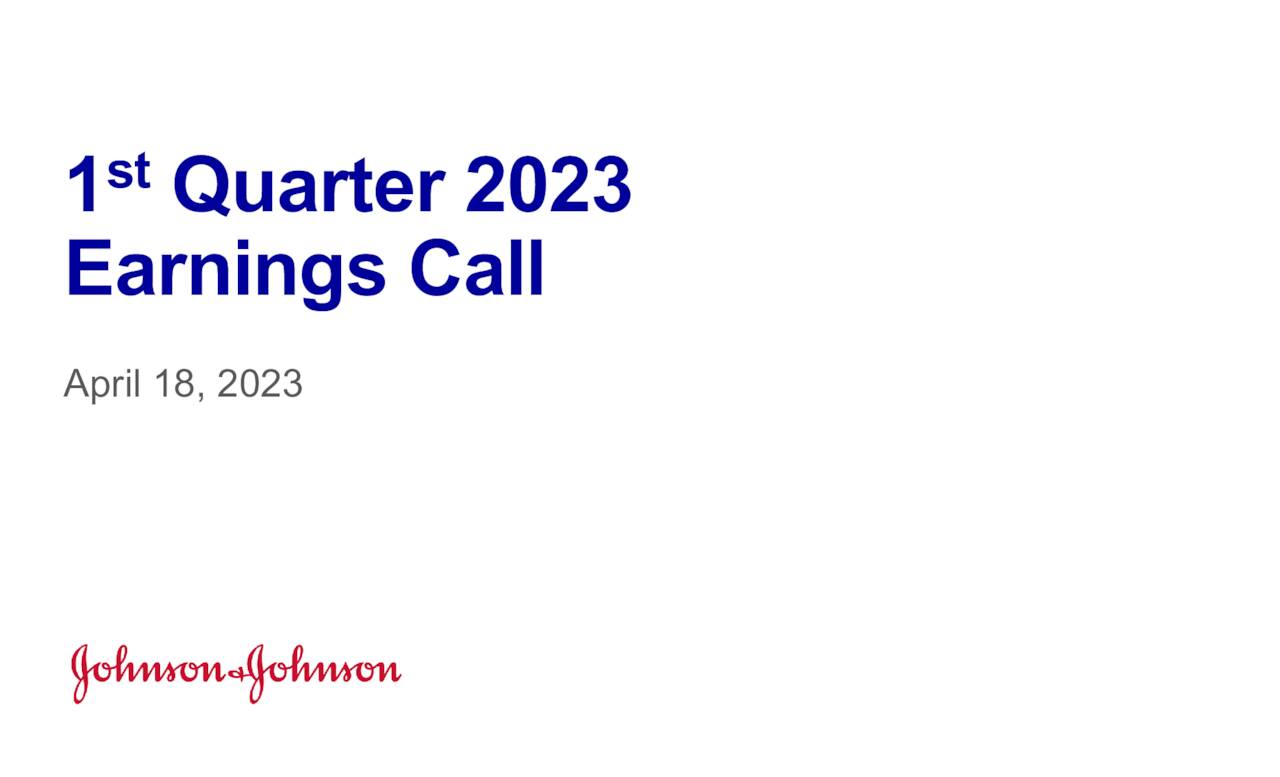 Johnson & Johnson 2023 Q1 - Results - Earnings Call Presentation (NYSE:JNJ) | Seeking Alpha