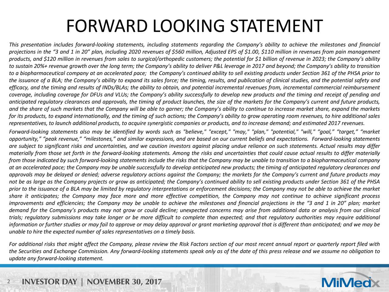 MiMedx Group (MDXG) Investor Presentation - Slideshow (NASDAQ:MDXG ... MiMedx Group (MDXG) Investor Presentation - Slideshow (NASDAQ:MDXG ...
