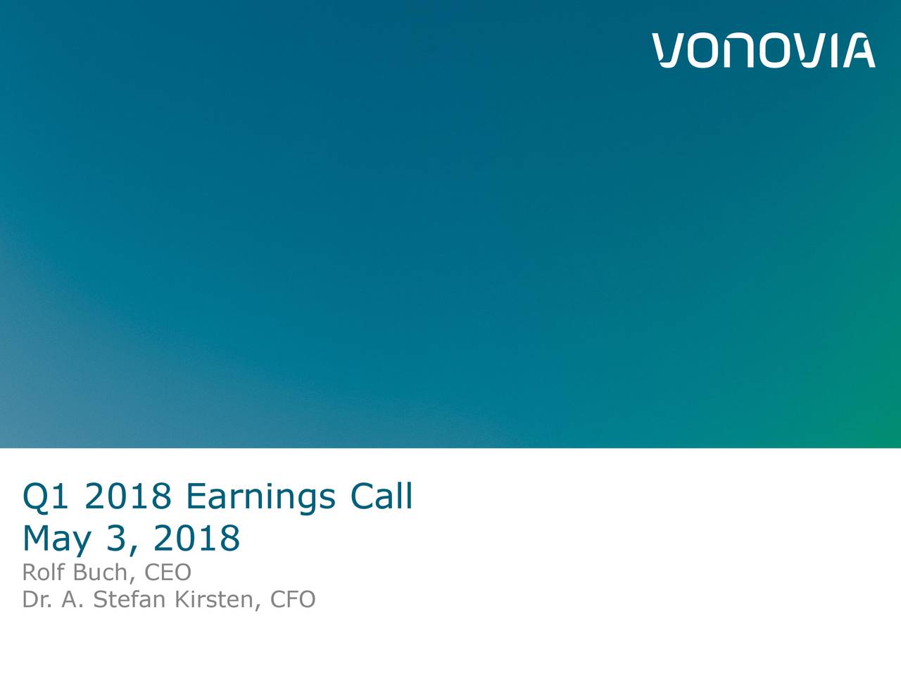 VONOVIA SE ADR 2018 Q1 - Results - Earnings Call Slides (OTCMKTS:VONOY) | Seeking Alpha