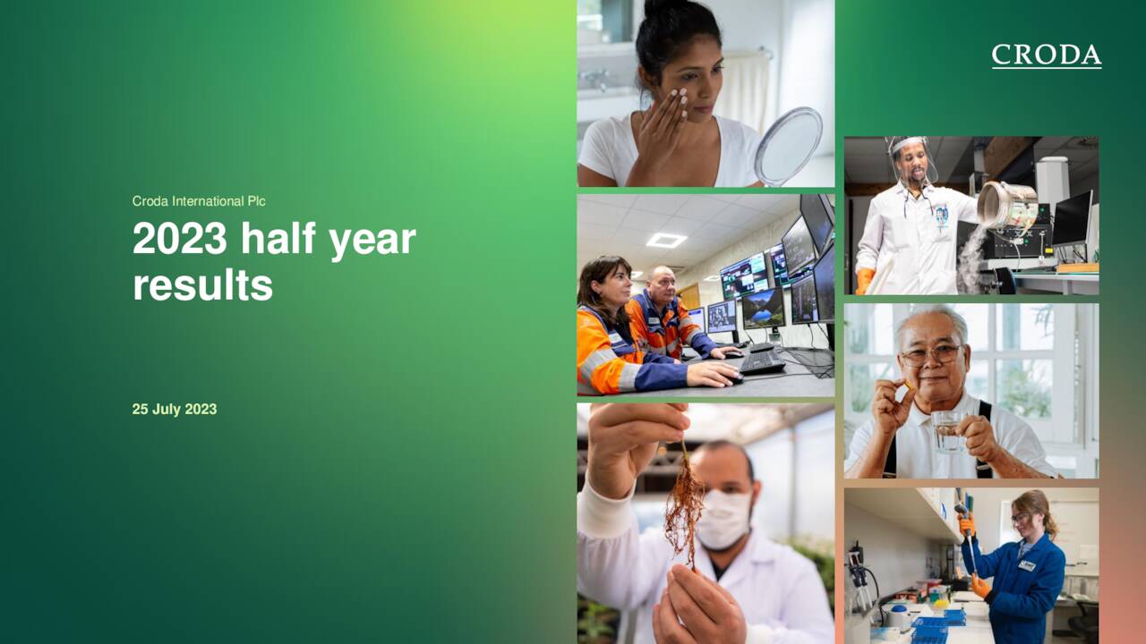 Croda International Plc 2023 Q2 - Results - Earnings Call Presentation ...