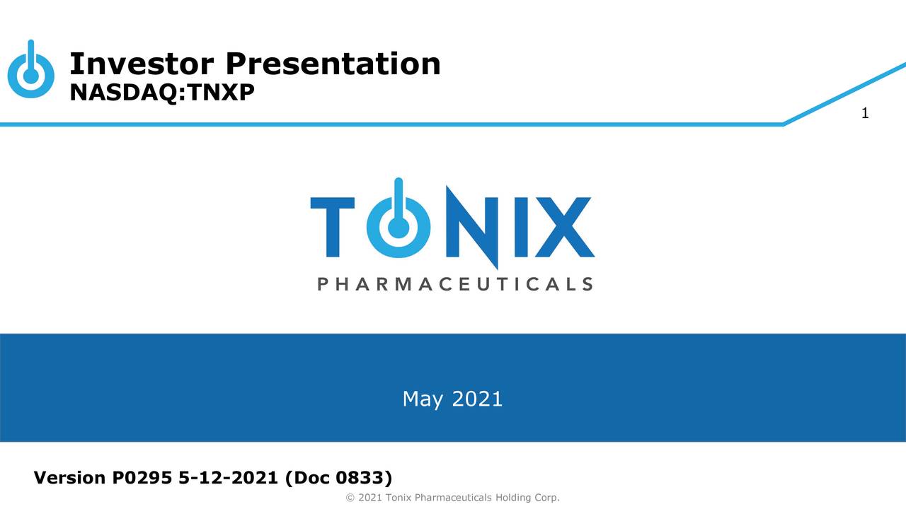 Tonix Pharmaceuticals Holding (TNXP) Investor Presentation - Slideshow ...