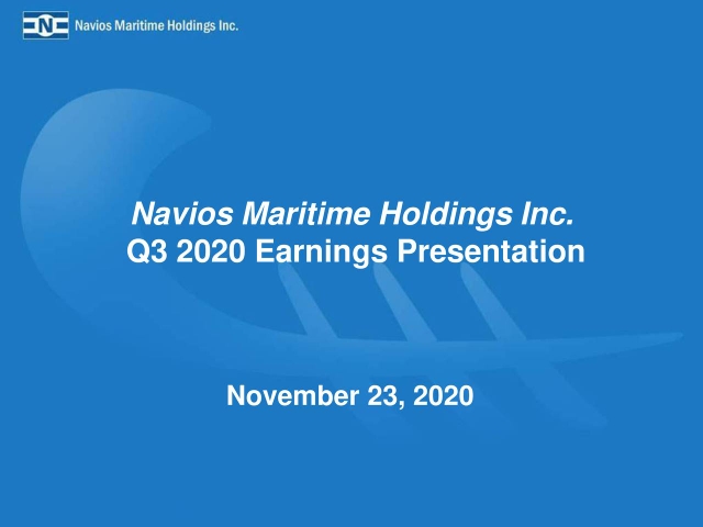 Navios Maritime Holdings Inc. 2020 Q3 - Results - Earnings Call ...