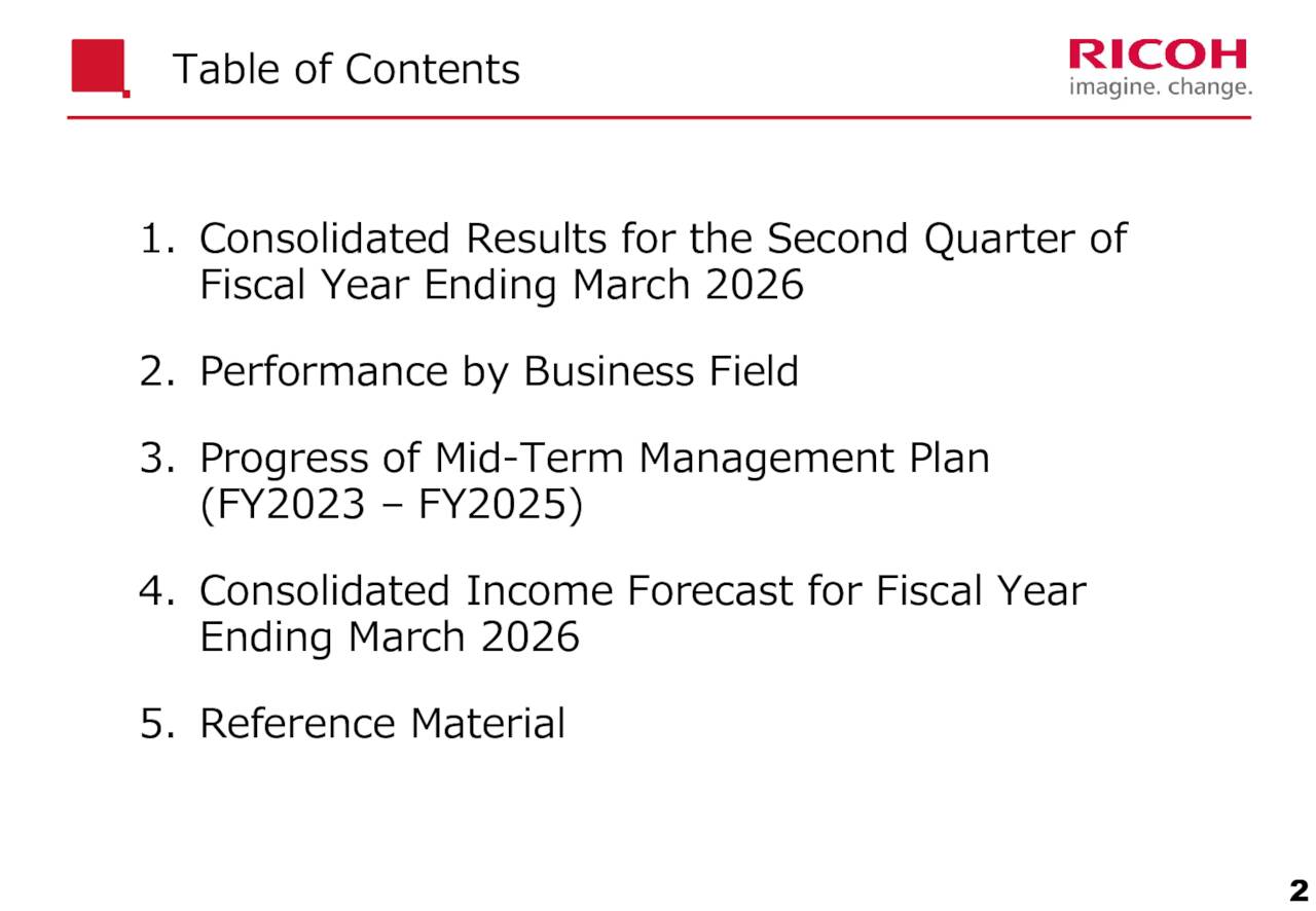 Ricoh Leasing Company, Ltd. 2026 Q2 - Results - Earnings Call ...