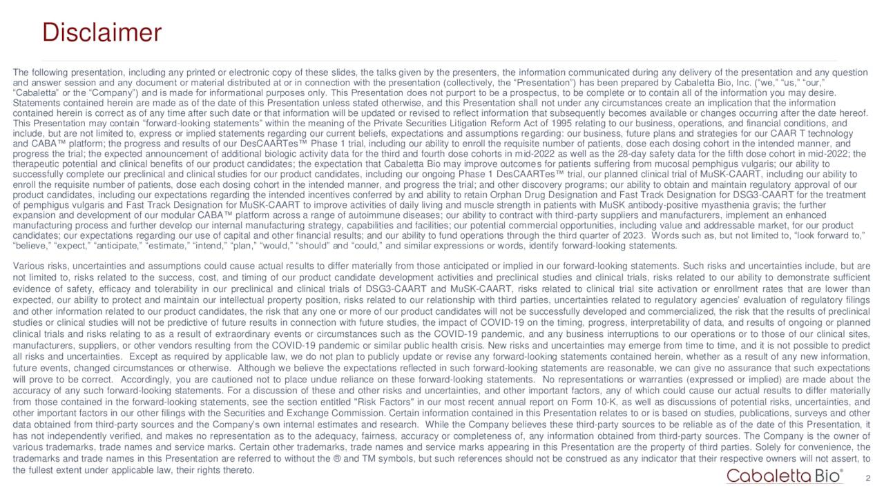 Cabaletta Bio (CABA) Investor Presentation - Slideshow (NASDAQ:CABA ...