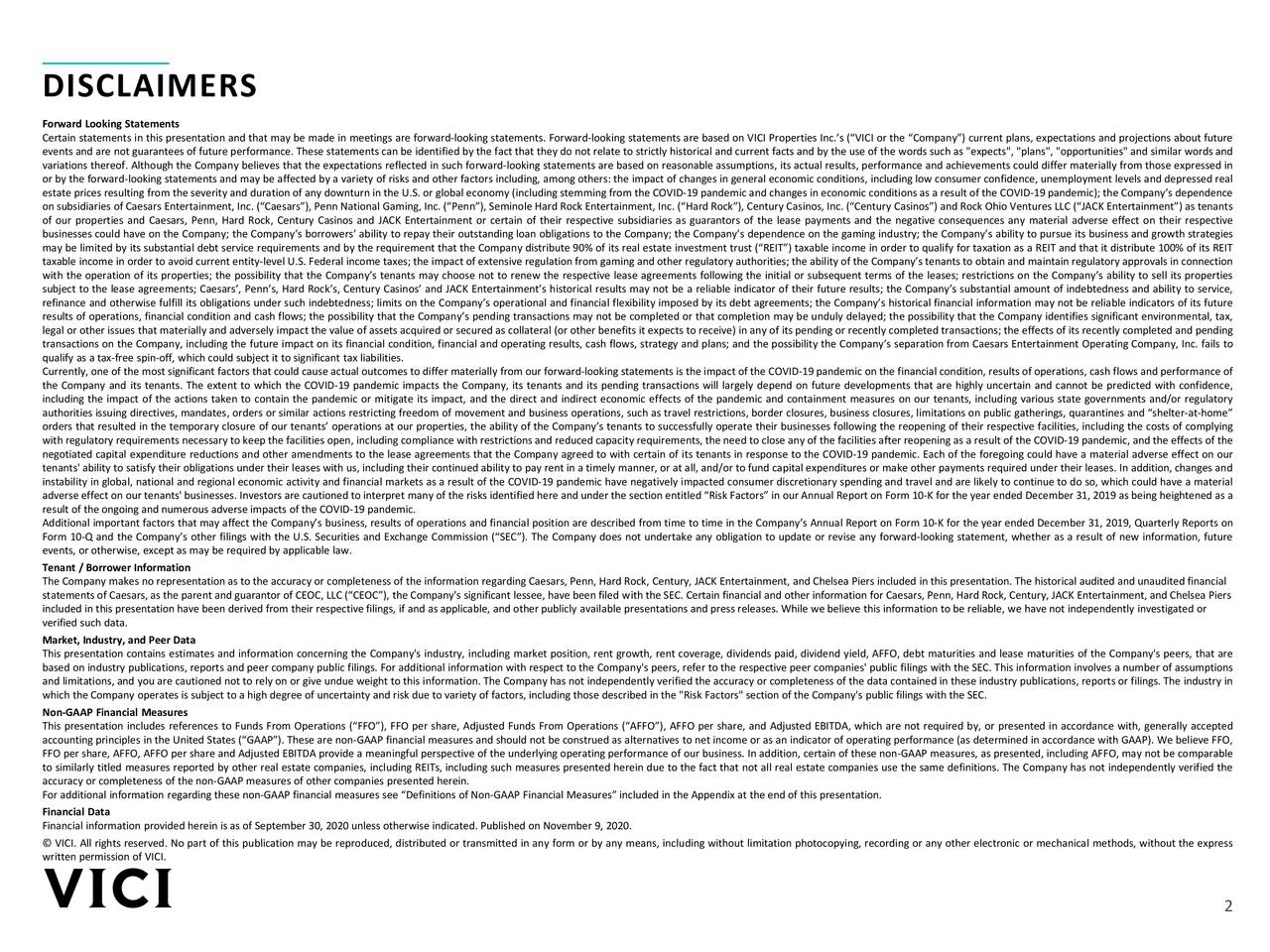 VICI Properties (VICI) Investor Presentation - Slideshow (NYSE:VICI) | Seeking Alpha