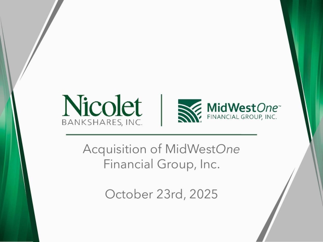 MidWestOne Financial Group, Inc. (MOFG) MidWestOne Bank, Nicolet ...