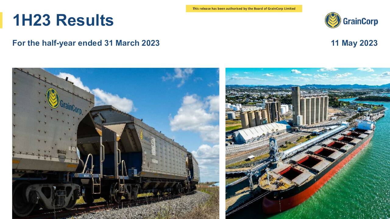 GrainCorp Limited 2023 Q2 - Results - Earnings Call Presentation ...