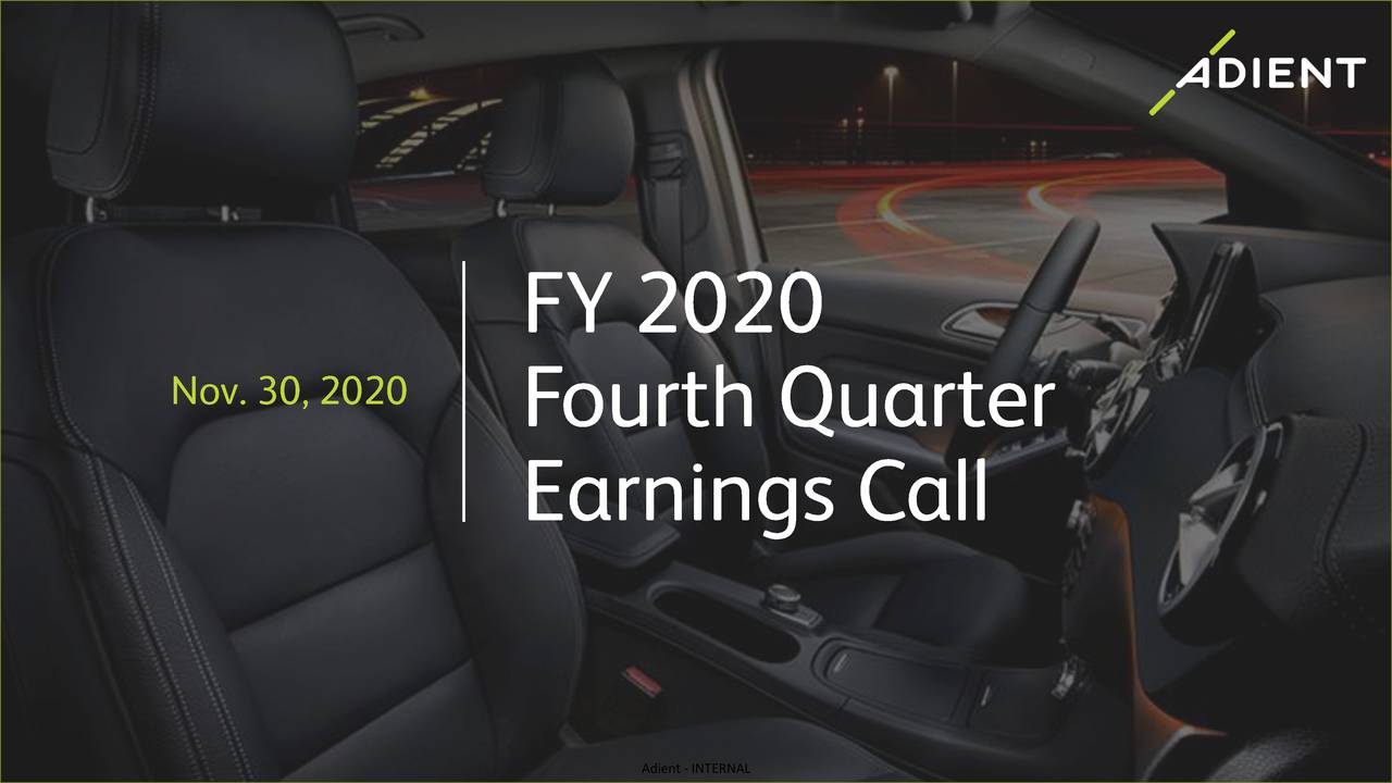 Adient plc 2020 Q4 - Results - Earnings Call Presentation (NYSE:ADNT ...