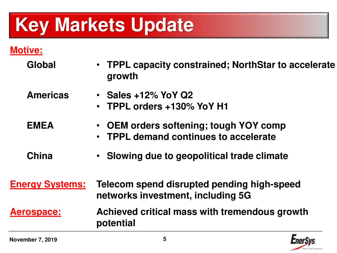 EnerSys 2020 Q2 - Results - Earnings Call Presentation (NYSE:ENS) | Seeking Alpha