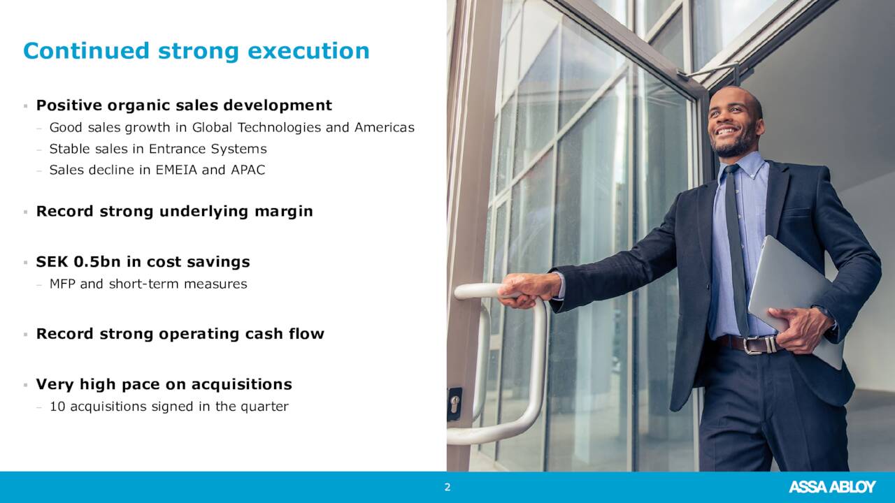 ASSA ABLOY AB (publ) 2023 Q3 - Results - Earnings Call Presentation (OTCMKTS:ASAZF) | Seeking Alpha