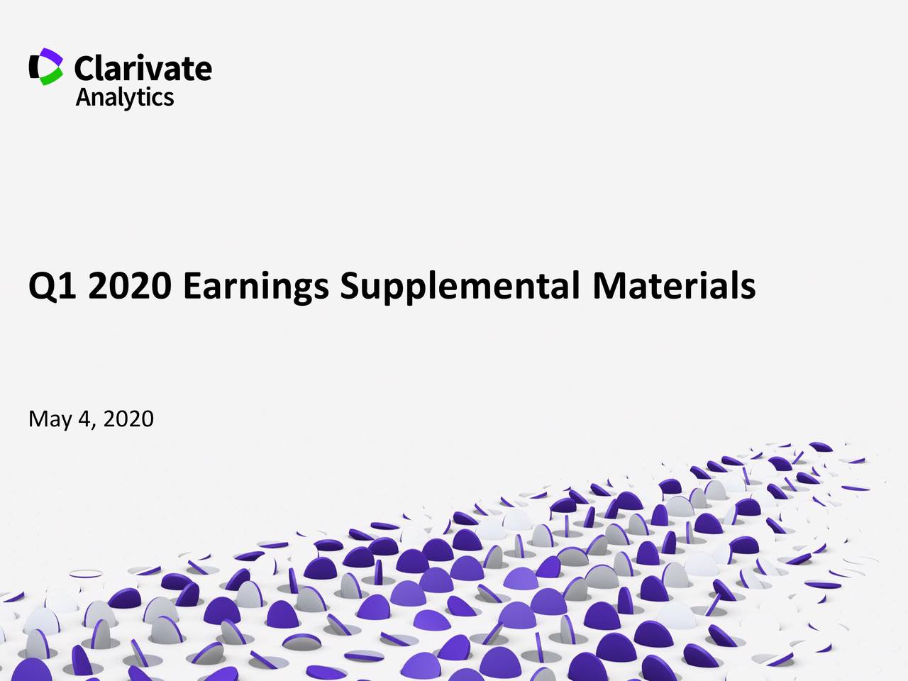 Clarivate Analytics Plc 2020 Q1 - Results - Earnings Call Presentation (NYSE:CLVT) | Seeking Alpha