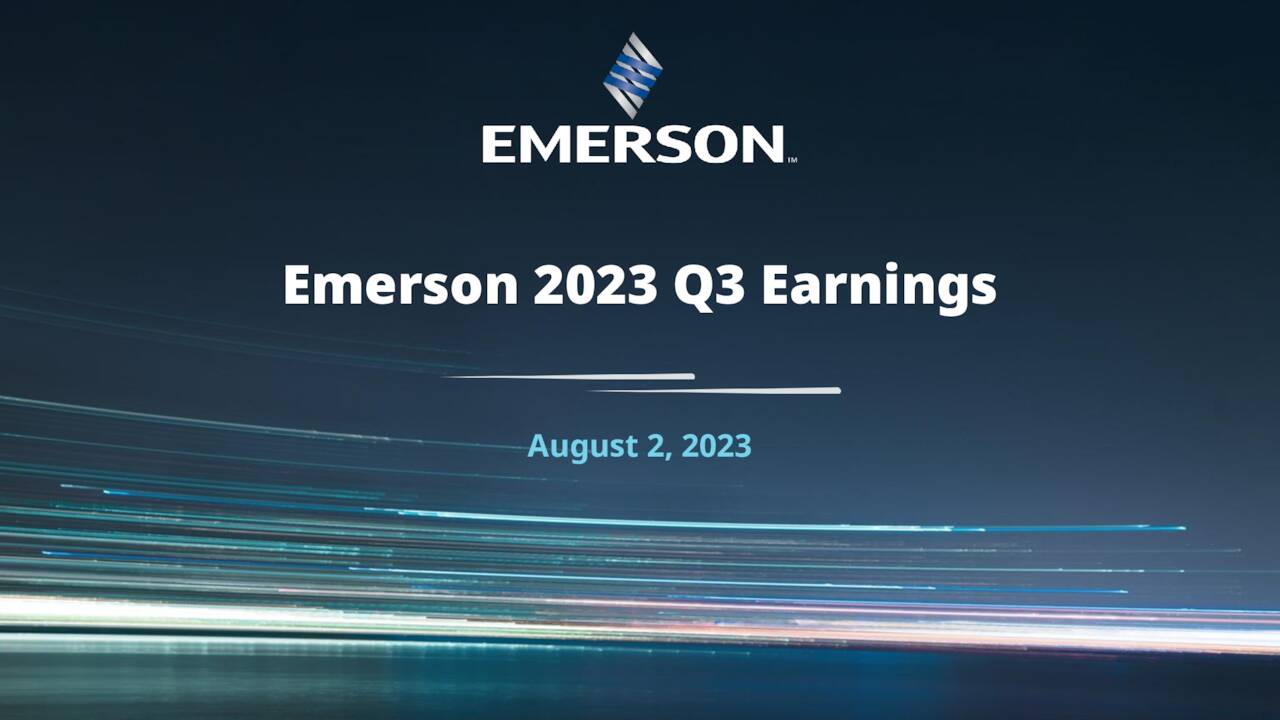 Emerson Electric Co. 2023 Q3 - Results - Earnings Call Presentation (NYSE:EMR) | Seeking Alpha
