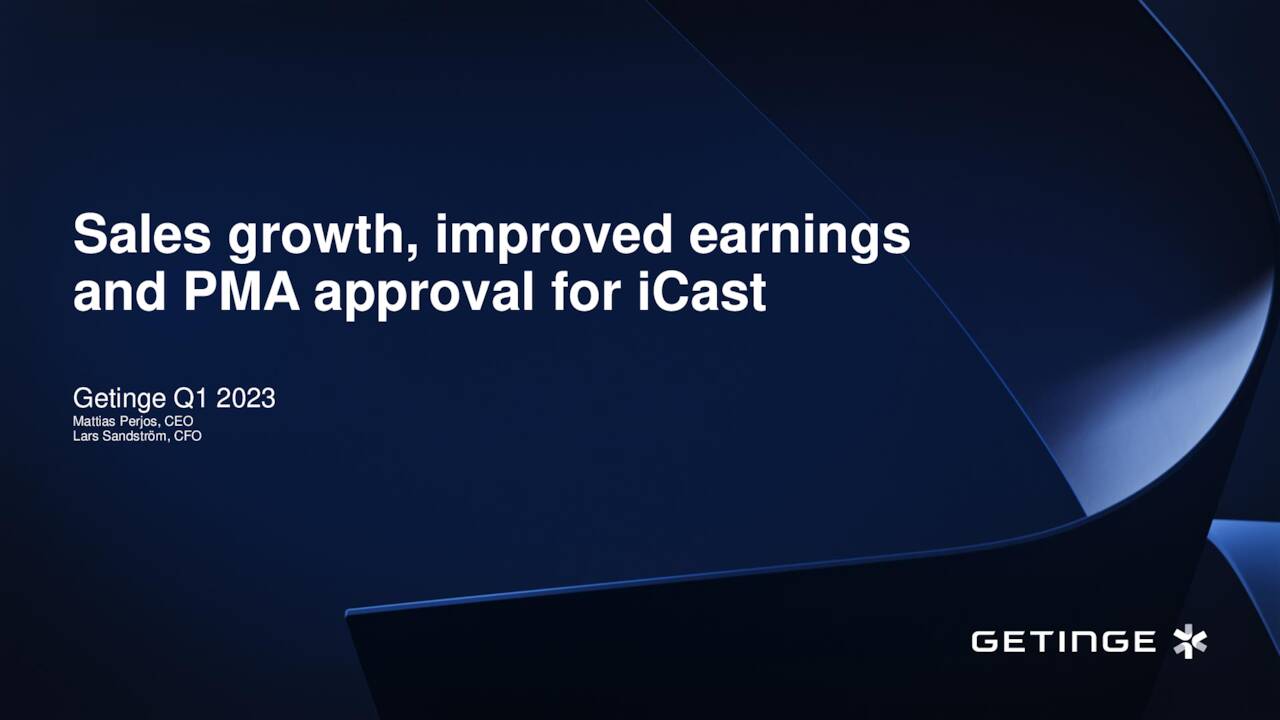 Getinge AB (publ) 2023 Q1 - Results - Earnings Call Presentation (OTCMKTS:GNGBF) | Seeking Alpha