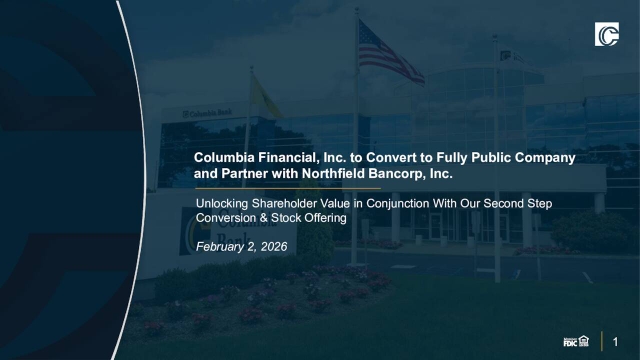Northfield Bancorp, Inc. (Staten Island, NY) (NFBK) Columbia Financial ...