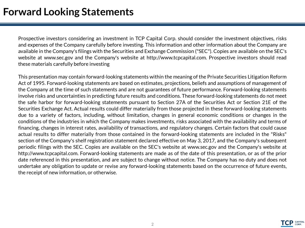 TCP Capital 2017 Q4 - Results - Earnings Call Slides (NASDAQ:TCPC ...