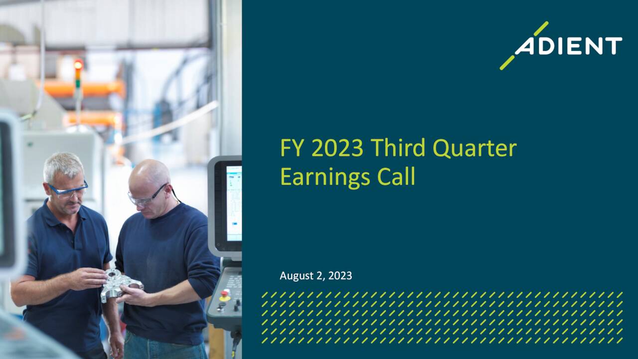 Adient plc 2023 Q3 - Results - Earnings Call Presentation (NYSE:ADNT) | Seeking Alpha