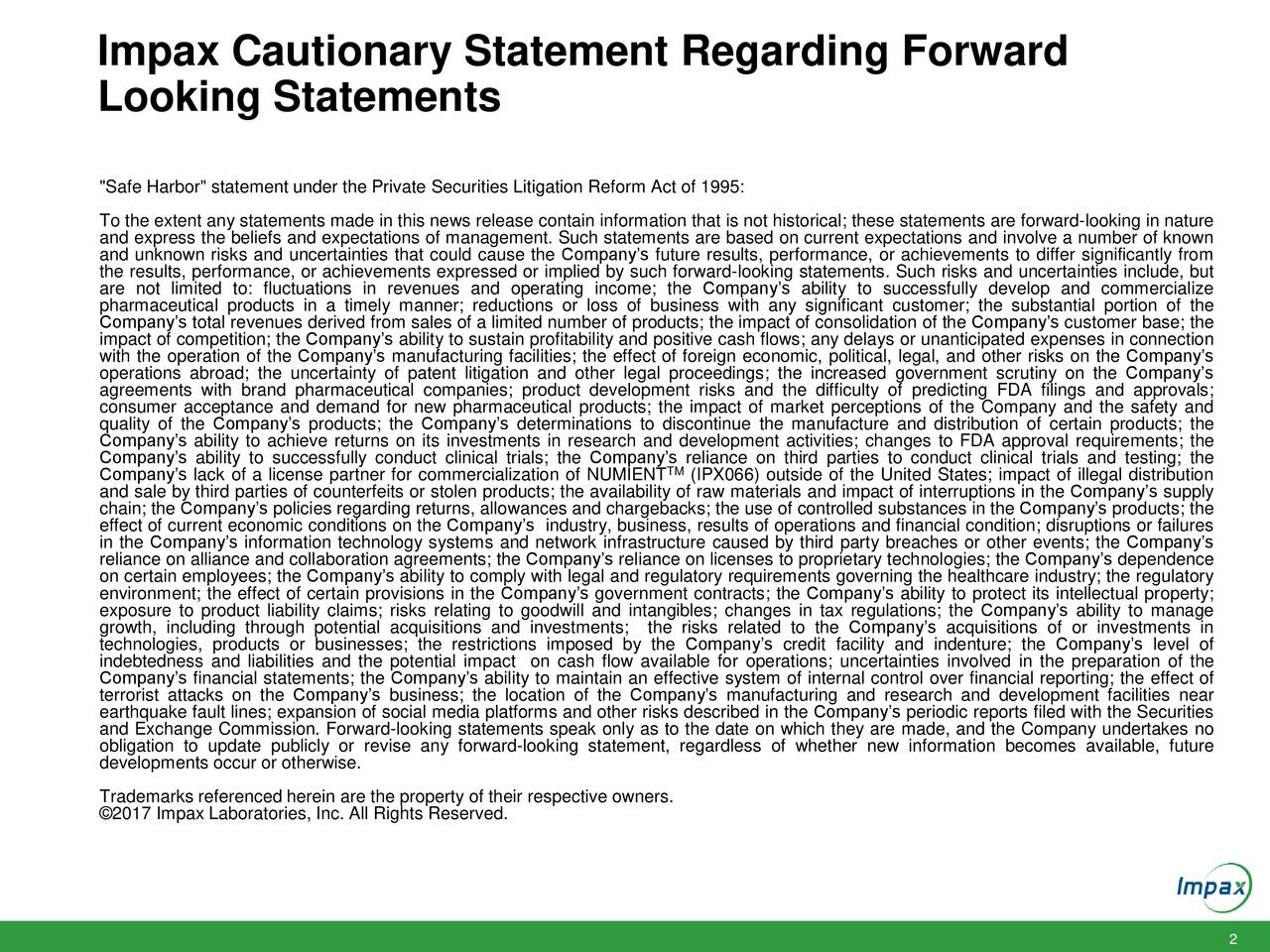 Impax Laboratories (IPXL) Presents At Cowen and Company 37th Annual ...