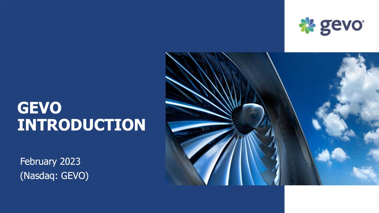 Gevo (GEVO) Investor Presentation - Slideshow (NASDAQ:GEVO) | Seeking Alpha