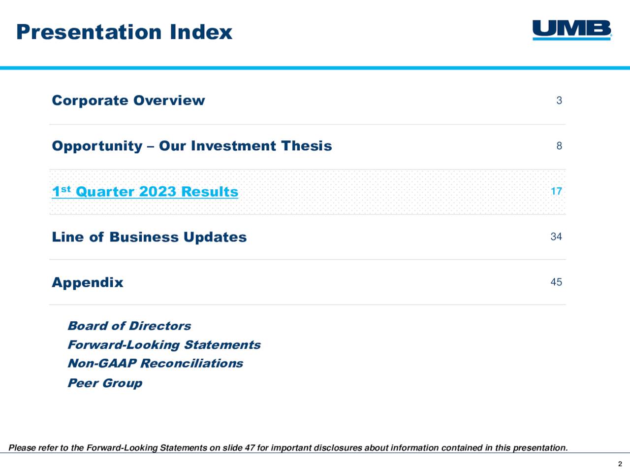 UMB Financial Corporation 2023 Q1 - Results - Earnings Call Presentation (NASDAQ:UMBF) | Seeking ...