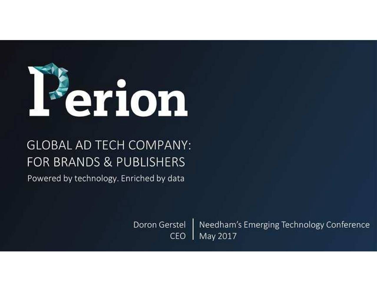 Perion Network (PERI) Presents At Needham Emerging Technology ...