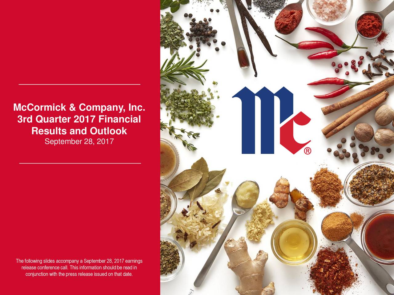 McCormick & Company, Inc. 2017 Q3 - Results - Earnings Call Slides (NYSE:MKC) | Seeking Alpha