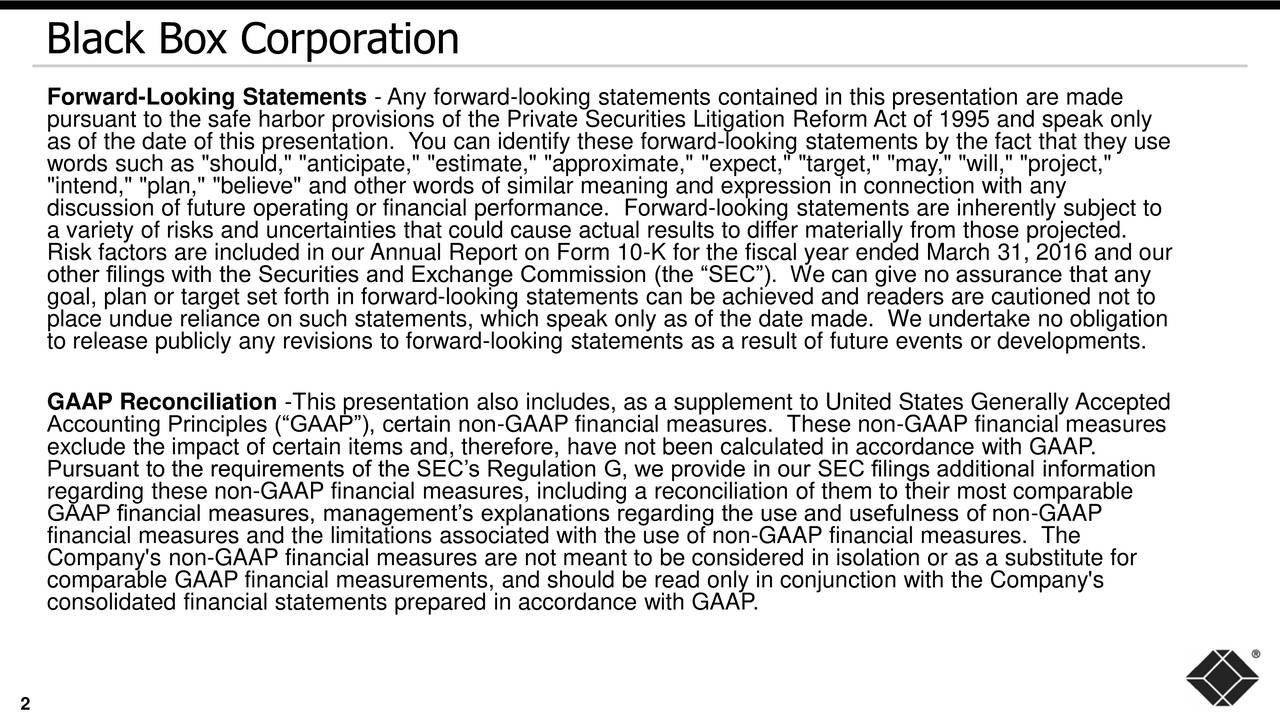 Black Box Corporation 2017 Q3 - Results - Earnings Call Slides (NASDAQ ...