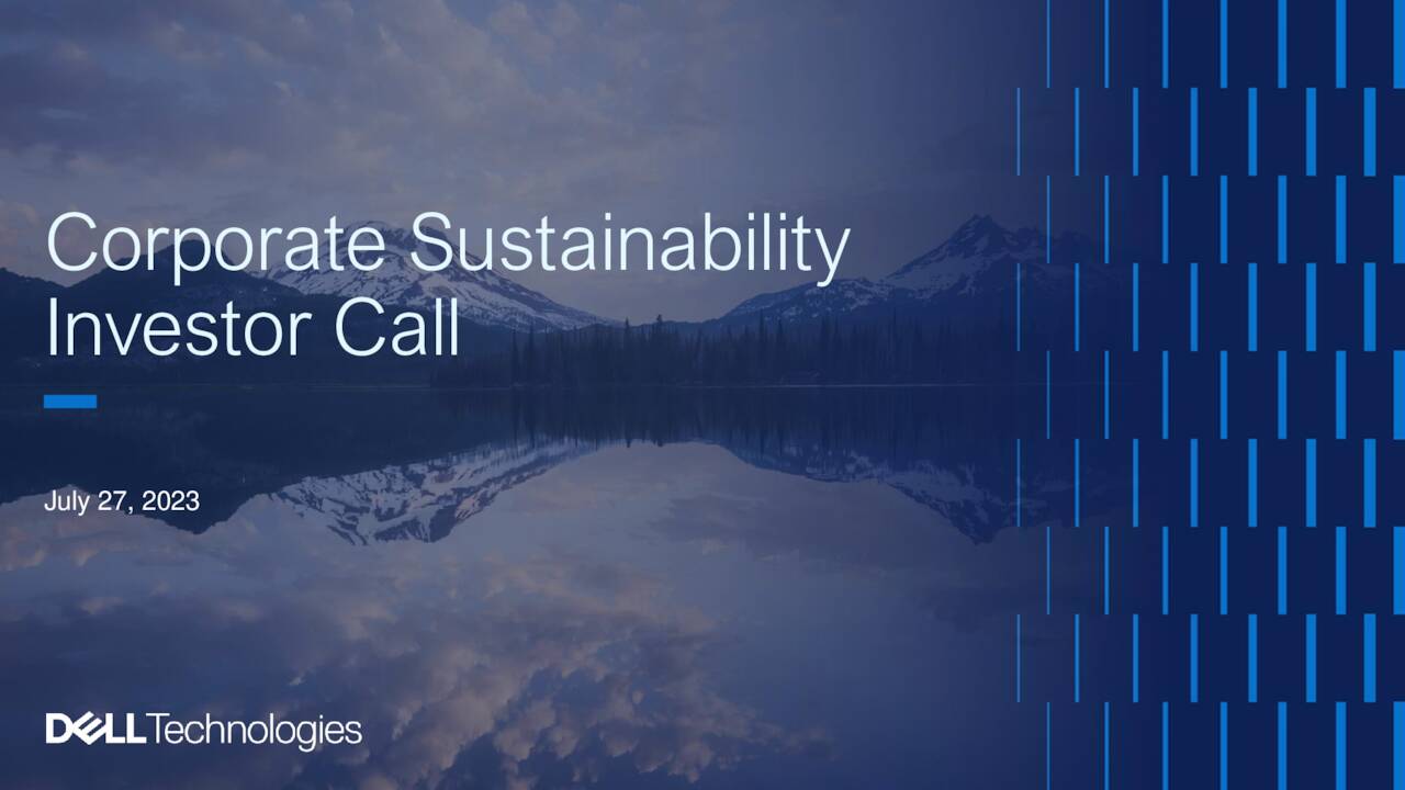 Corporate Sustainability Investor Call (NYSE:DELL) | Seeking Alpha
