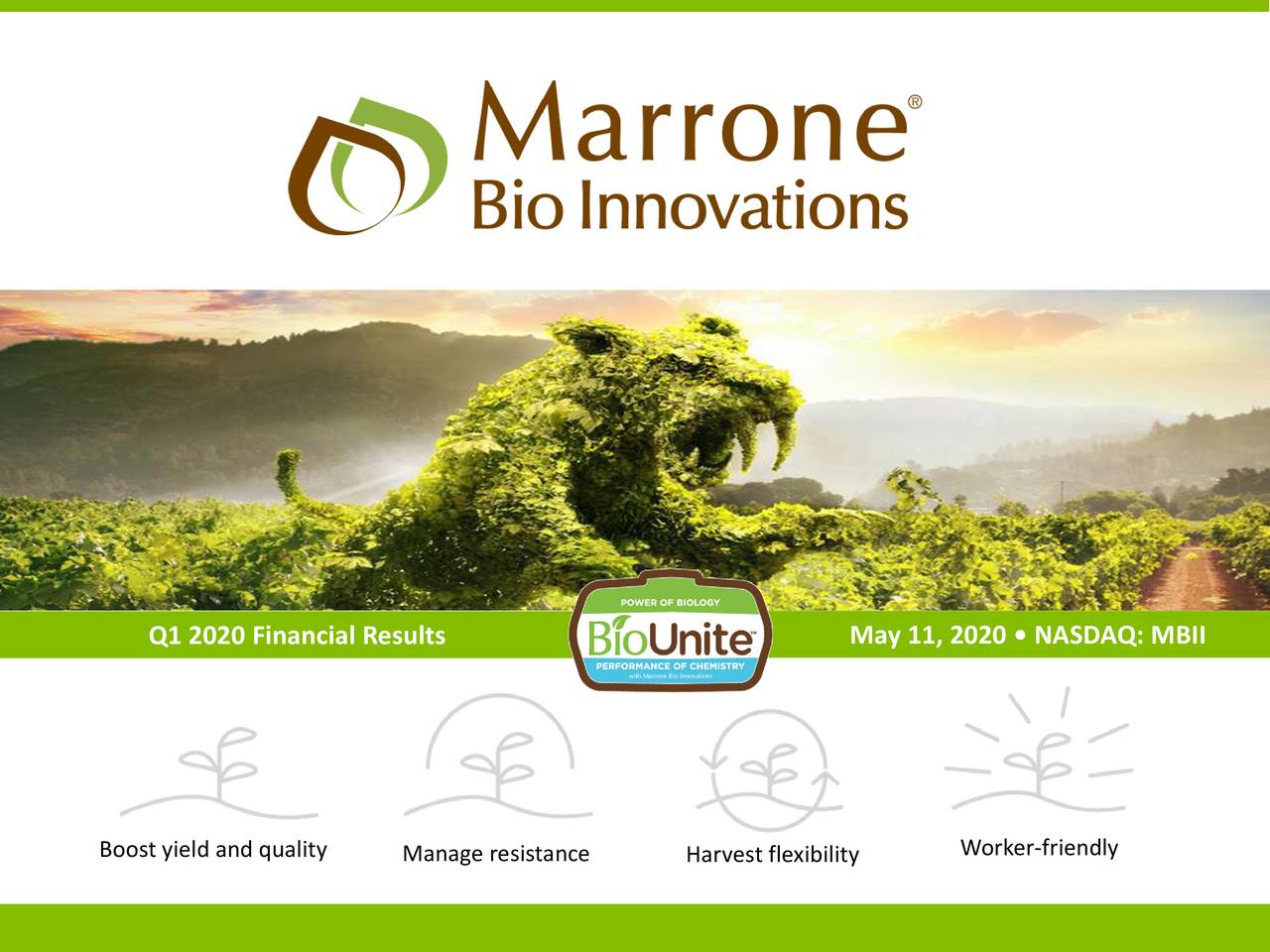 Marrone Bio Innovations, Inc. 2020 Q1 - Results - Earnings Call ...