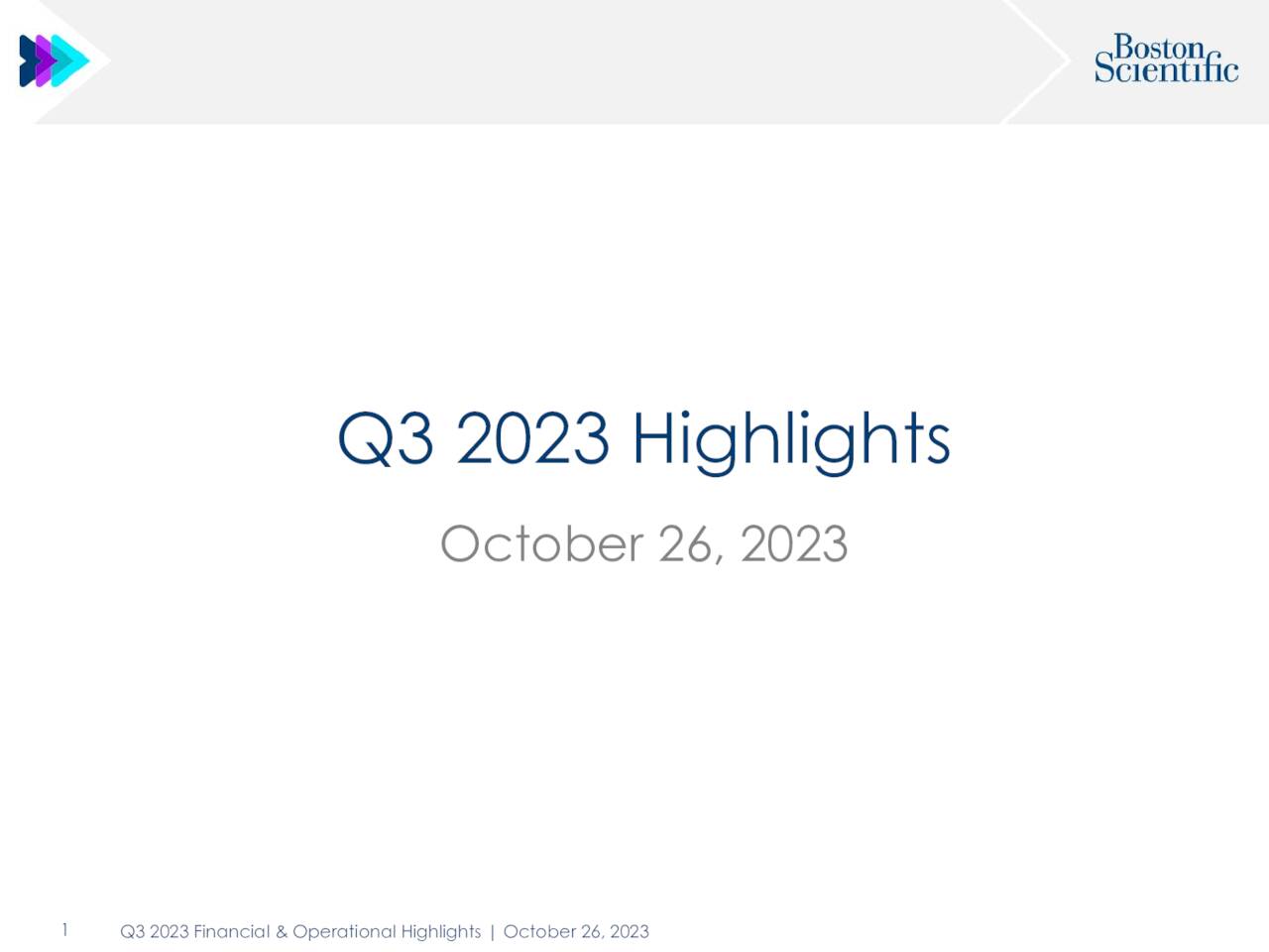 Boston Scientific Corporation 2023 Q3 - Results - Earnings Call Presentation (NYSE:BSX ...