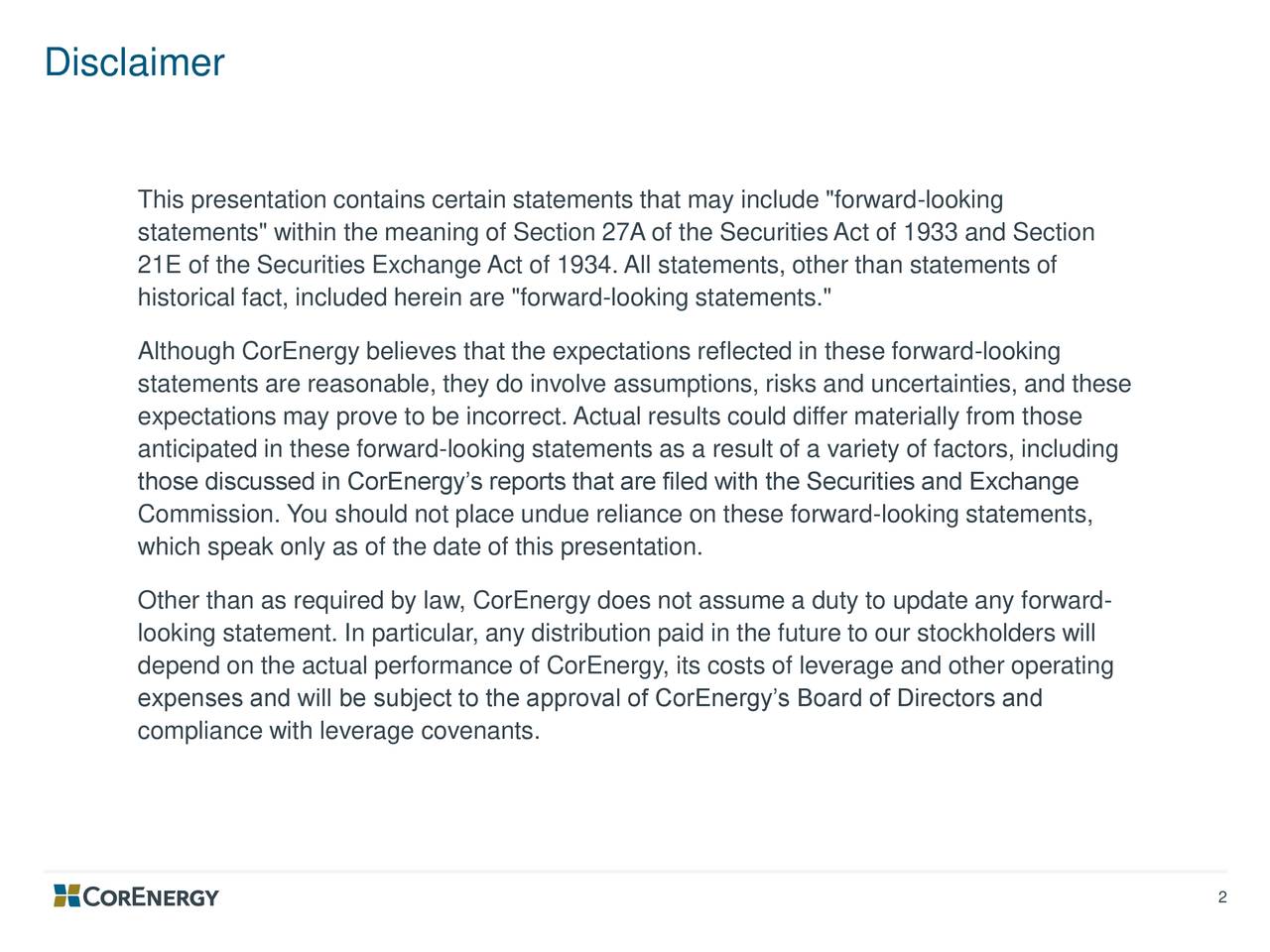 CorEnergy Infrastructure Trust, Inc. 2019 Q2 - Results - Earnings Call ...