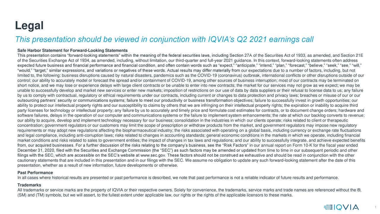 IQVIA Holdings Inc. 2021 Q2 - Results - Earnings Call Presentation (NYSE:IQV) | Seeking Alpha
