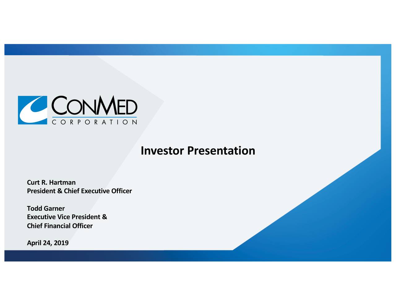 CONMED Corporation 2019 Q1 - Results - Earnings Call Slides (NYSE:CNMD ...