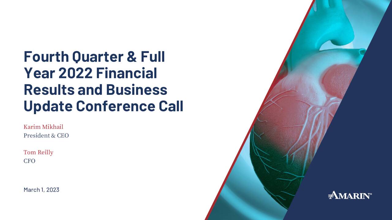Amarin Corporation plc 2022 Q4 - Results - Earnings Call Presentation ...