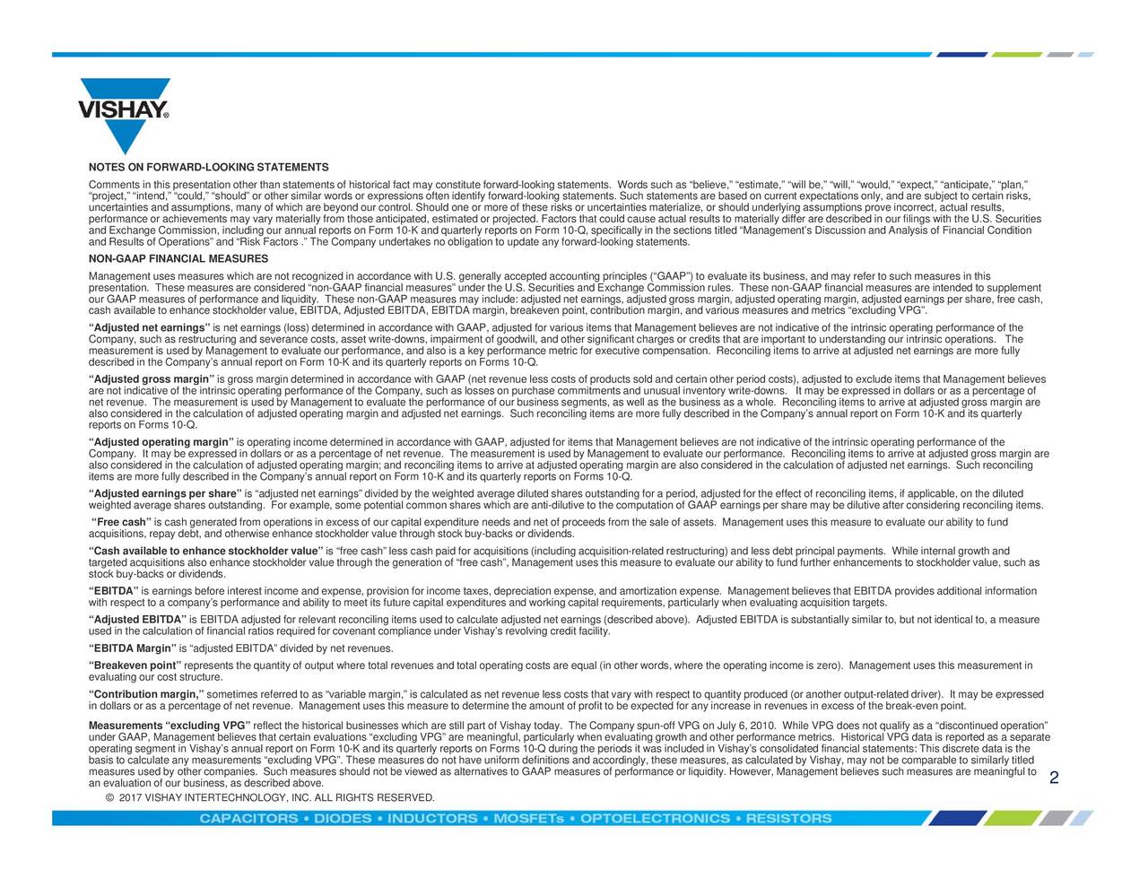 Vishay Intertechnology Inc. 2017 Q1 - Results - Earnings Call Slides (NYSE:VSH) | Seeking Alpha
